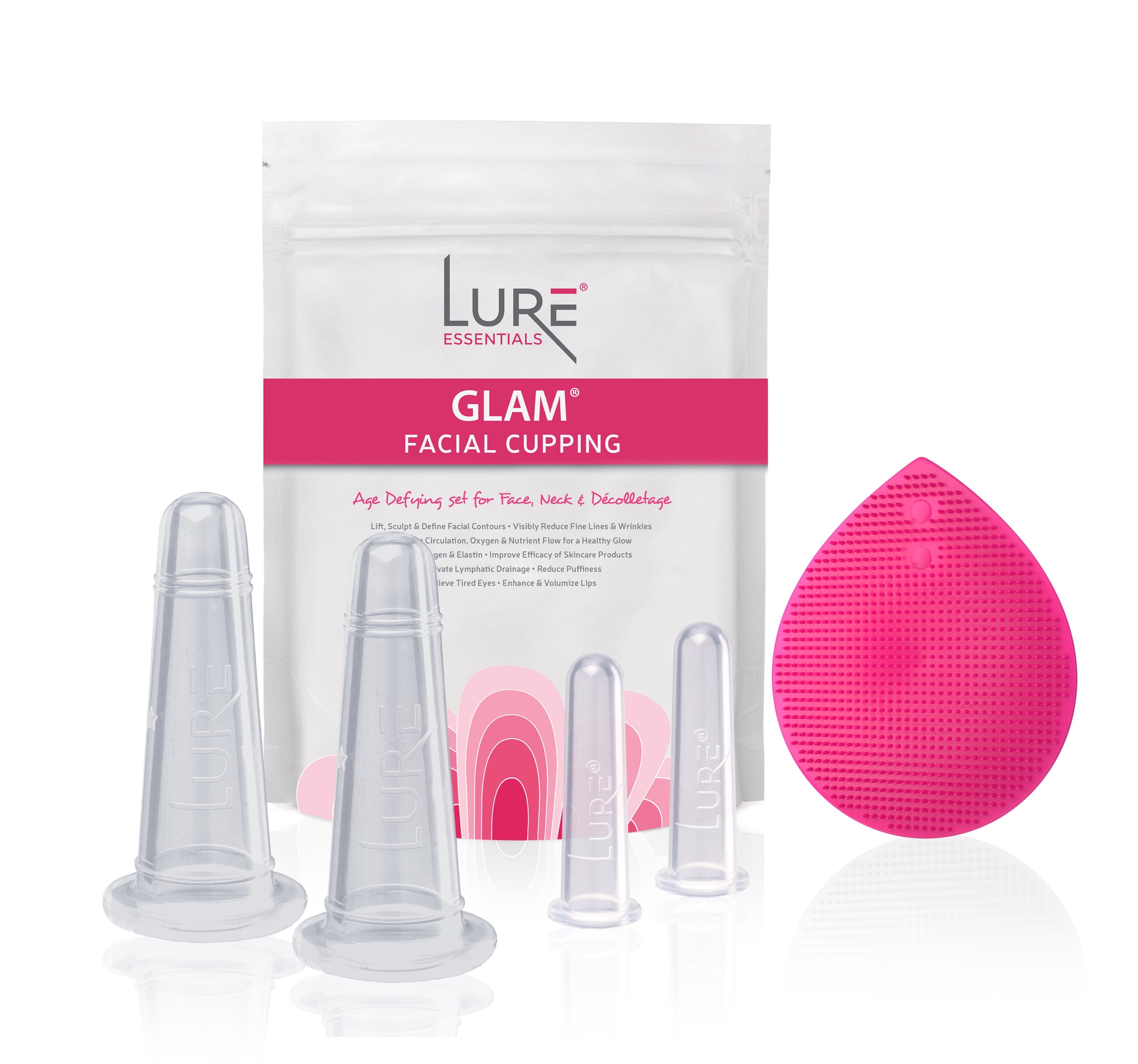 GLAM Face Cupping Facial System - Clear (4 Cups) | Niel Asher Education