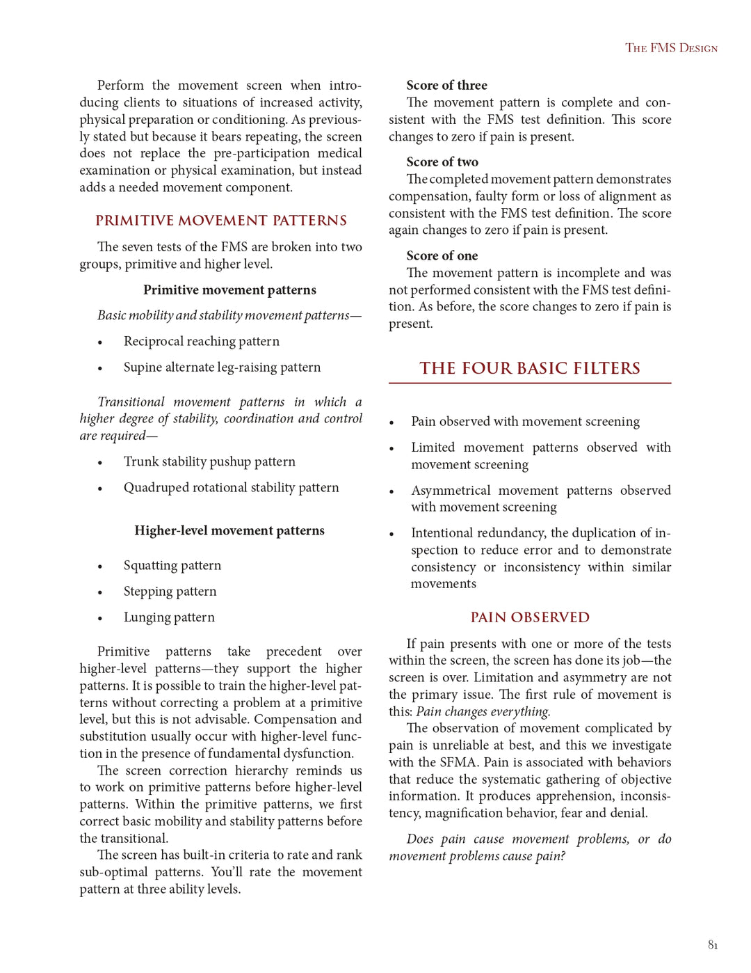 Movement: Functional Movement Systems: Screening, Assessment, Corrective Strategies